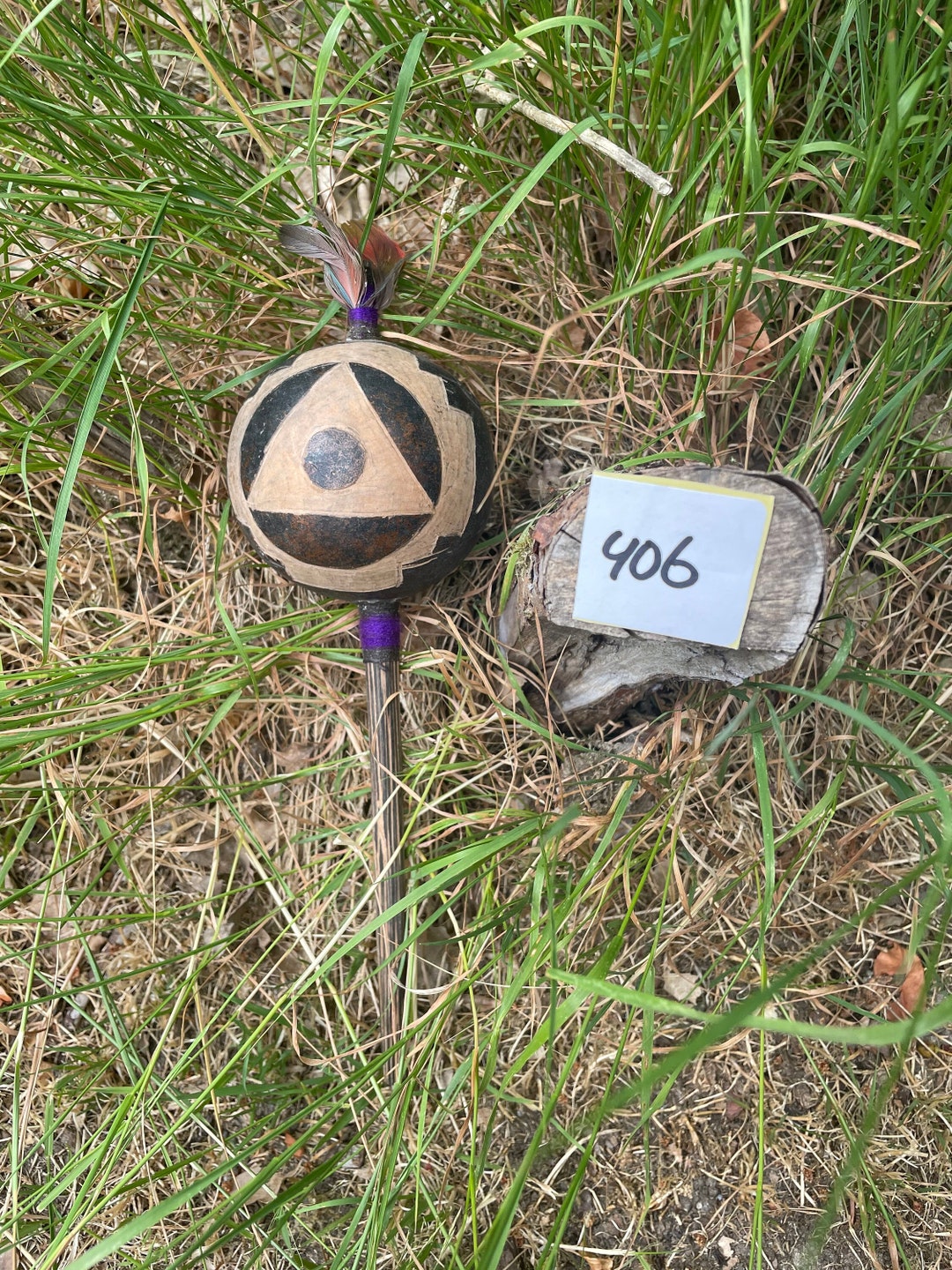 Sun God Rattle Shamanic Icaro Pattern Gourd, Shipibo Icaros, Maraca ...