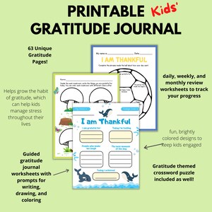 Printable Kids' Gratitude Journal PDF for Kindergarten-elementary ...