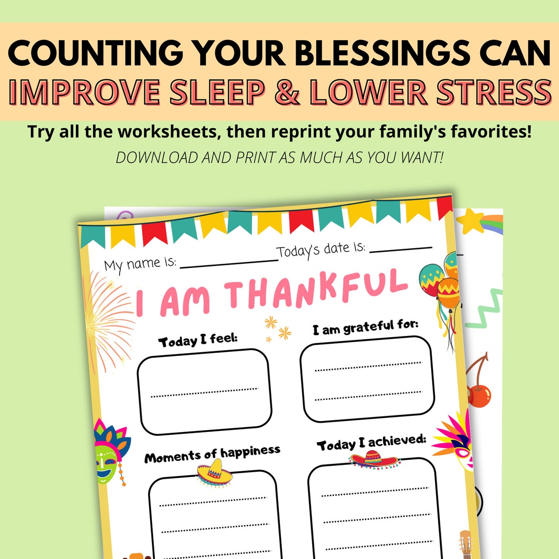 Printable Kids' Gratitude Journal PDF for Kindergarten-elementary ...