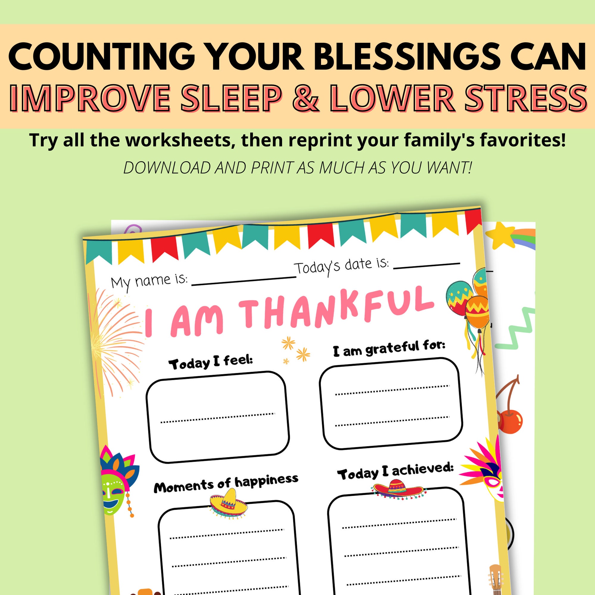 Printable Kids' Gratitude Journal PDF for Kindergarten-elementary ...