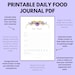 Printable Daily Food Journal PDF | Food and Mood Journal Template ...