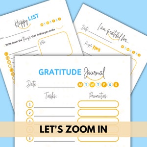 Printable Gratitude Journal PDF With Guided Prompts and Freeform ...