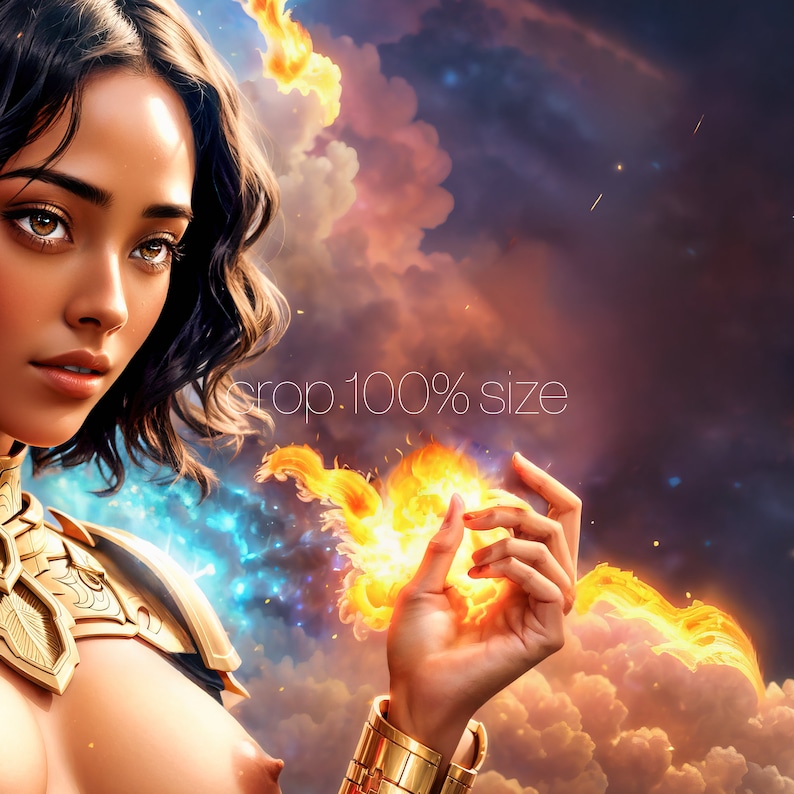 NSFW Four Sexy GOLD Armored Girls in Fire, High Quality Posters Wallpapers, Naked Pussy and ...