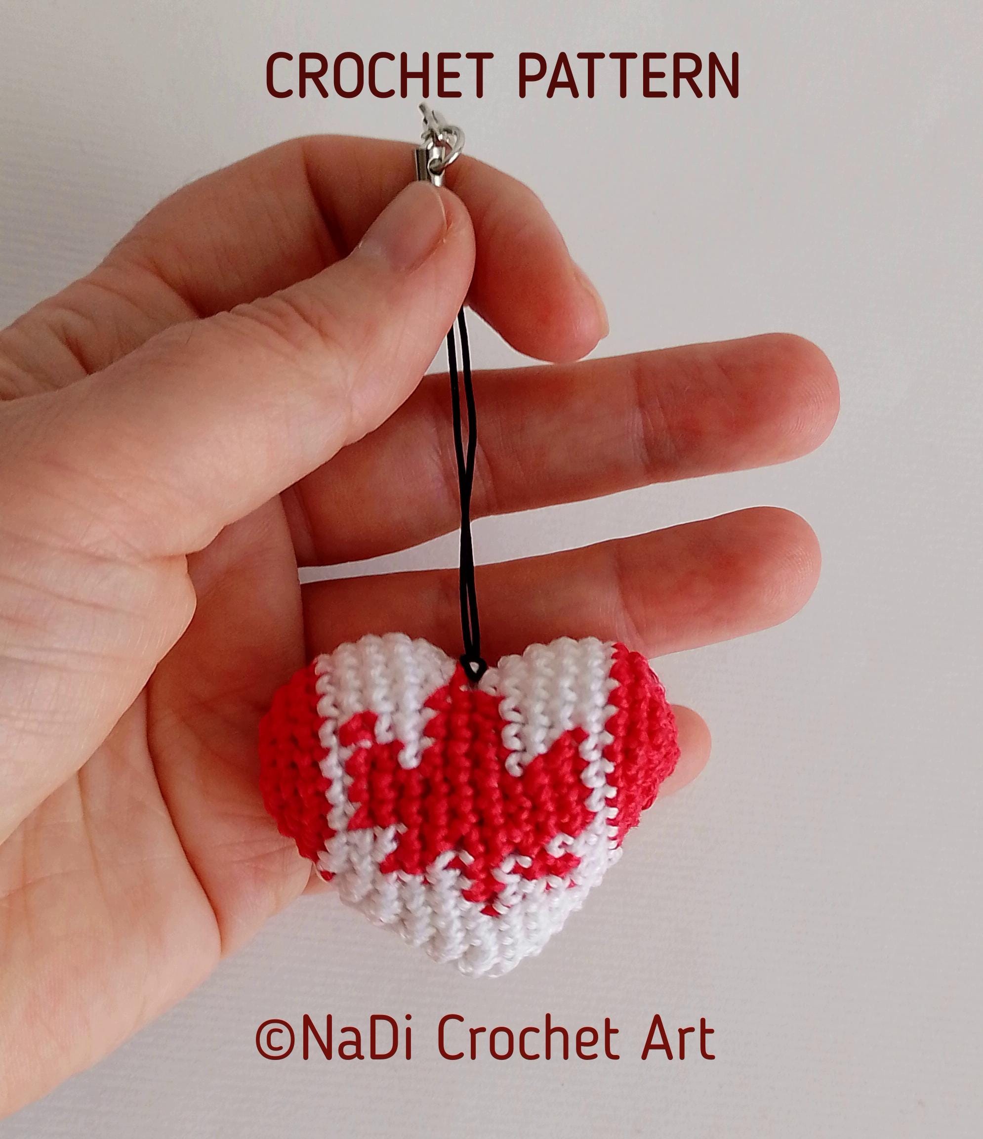 Canada Flag 3-D Heart, CROCHET PATTERN, Keychain, Pdf File in English ...
