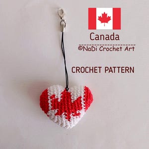 Canada Flag 3-D Heart, CROCHET PATTERN, Keychain, Pdf File in English ...