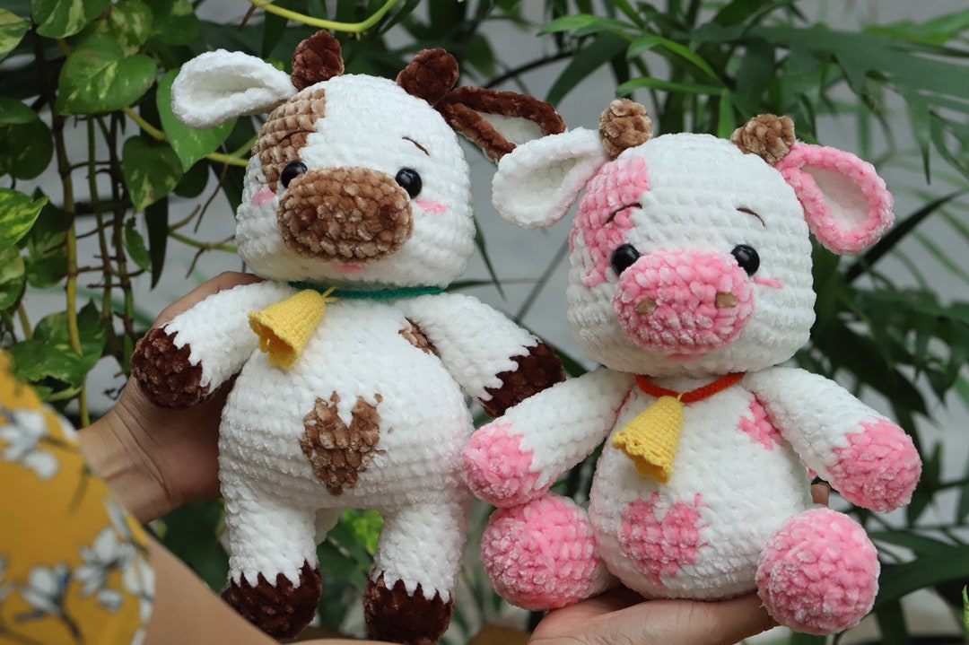 2in1 Strawberry and Milky Cow Crochet Pattern, Cow Plush Pattern, Bull ...