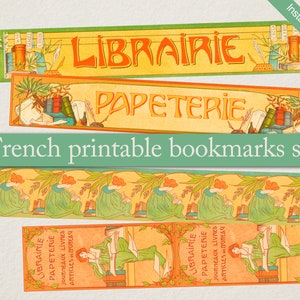 Printable Bookmark Set, Bookstore Stationery, Instant Download ...