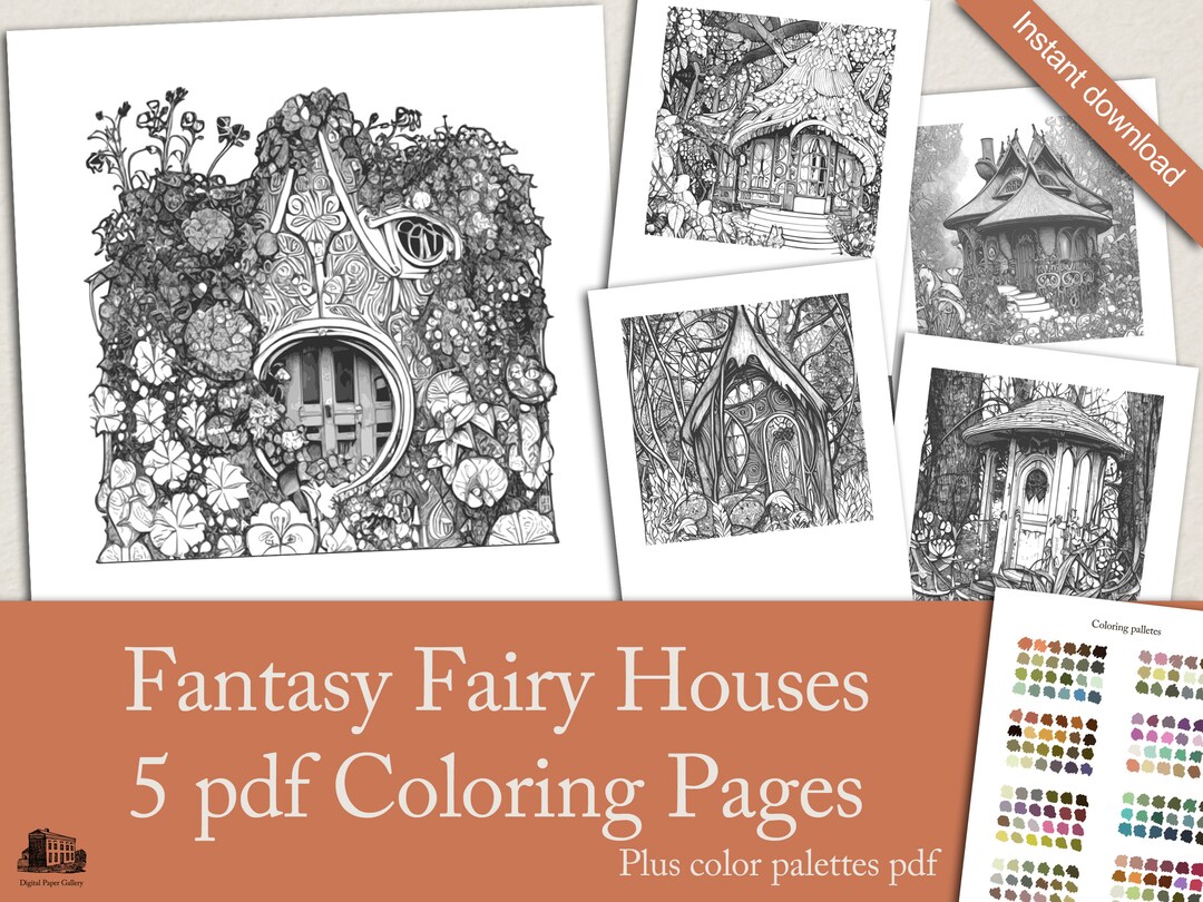 Coloring Pages Printable, Fantasy Fairy Houses Coloring Pages, Coloring ...