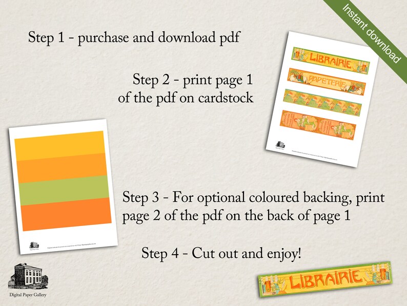Printable Bookmark Set Bookstore Stationery Instant - Etsy