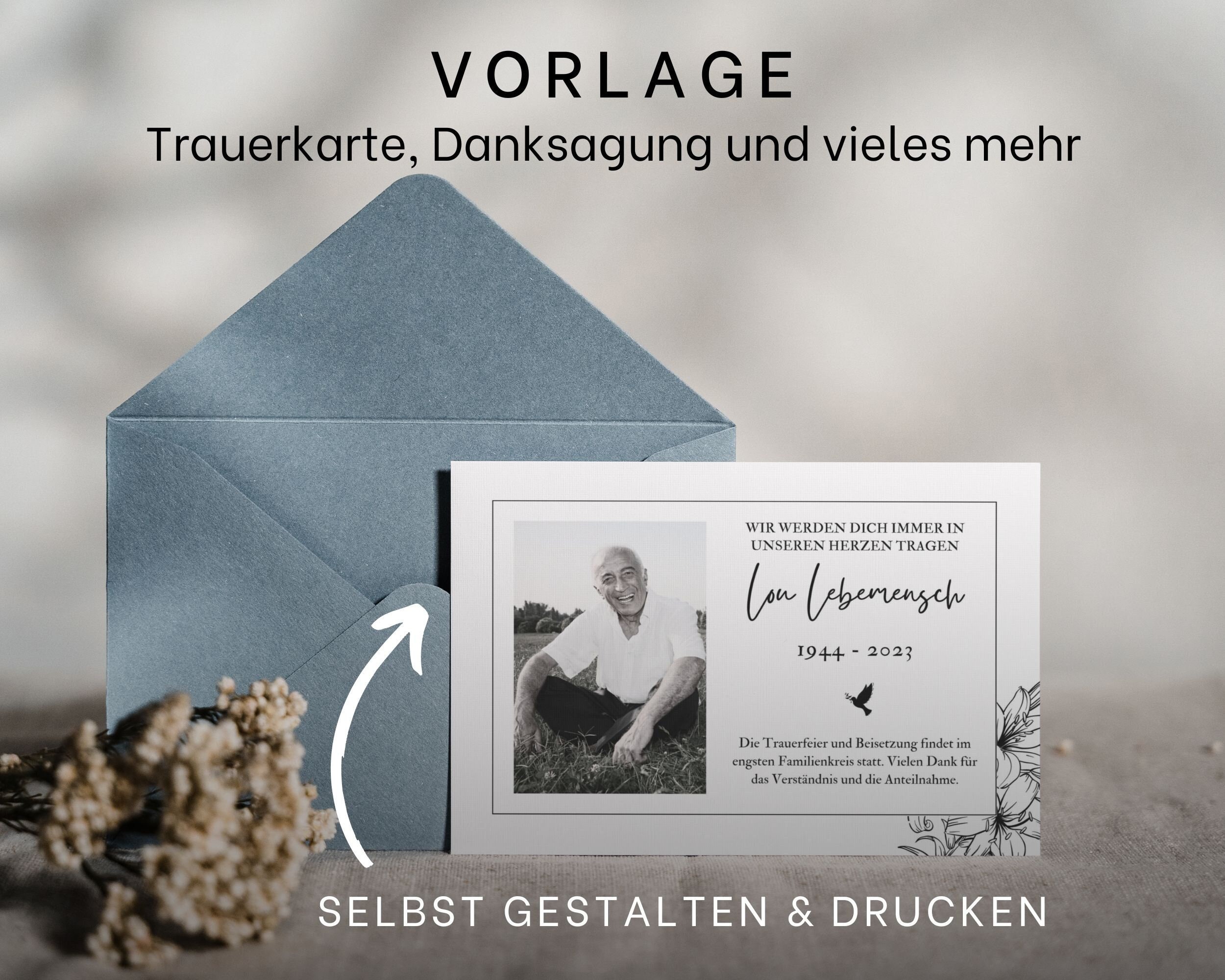 Mourning Card Set | Sympathy Card, Thank You Card, and Much More ...