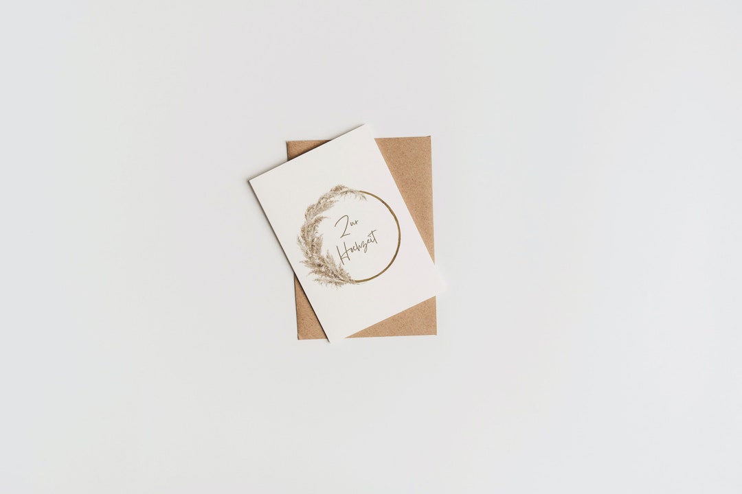 Congratulations Wedding Card Boho Greeting Card for the Civil Wedding ...