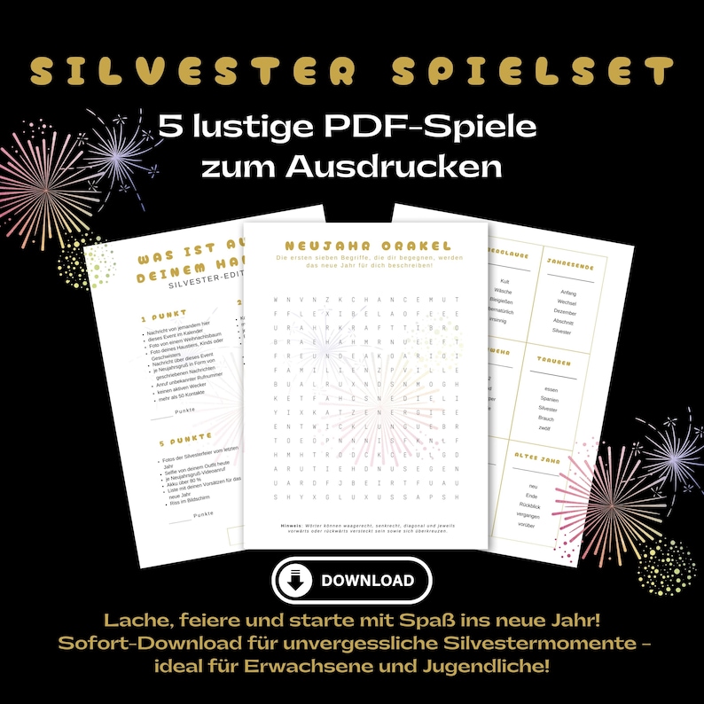Elegantes Silvester Spiele Erwachsene Ebenbild