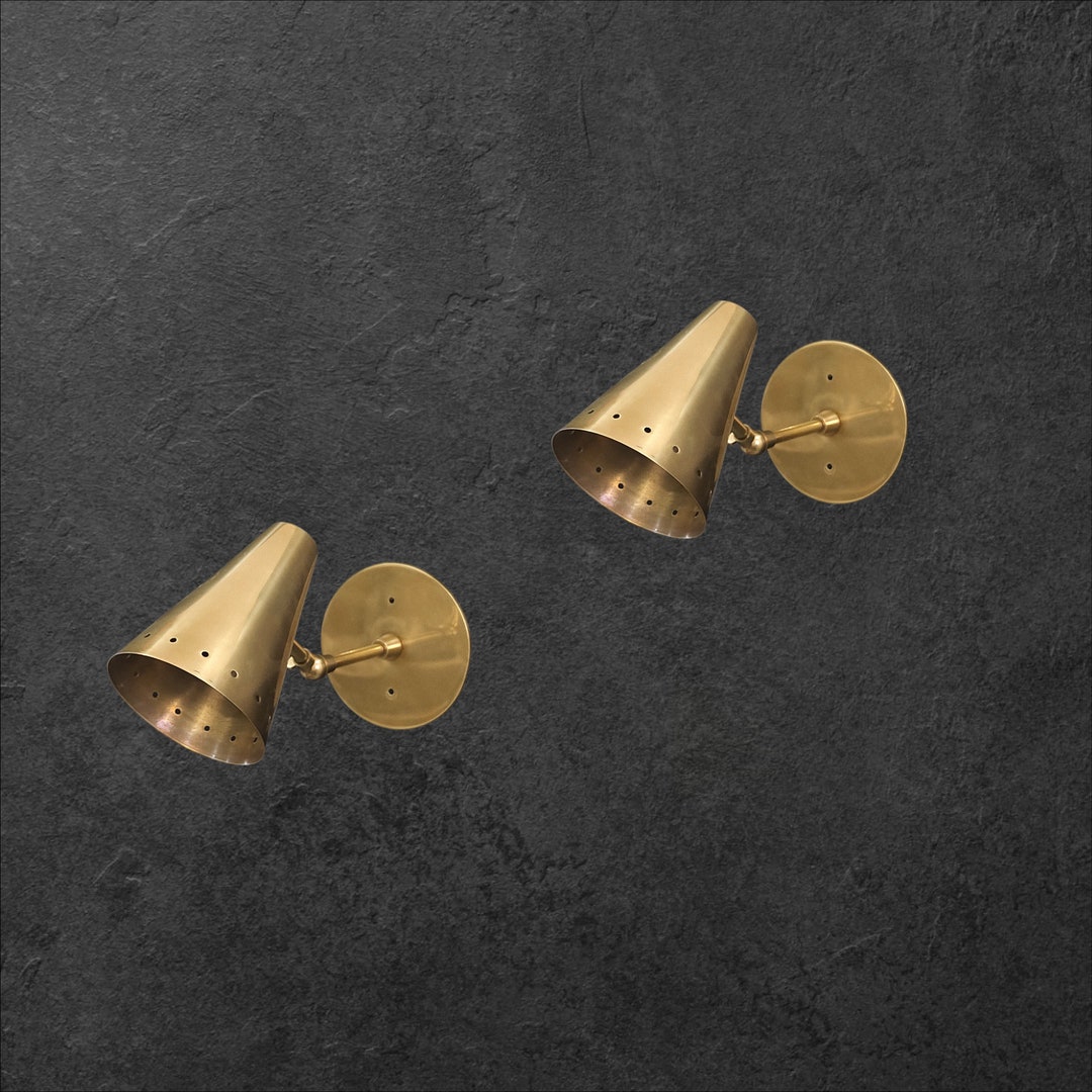 Pair of Raw Brass Mini Wall Sconce - Sconce - Sputnik Light - Italian ...