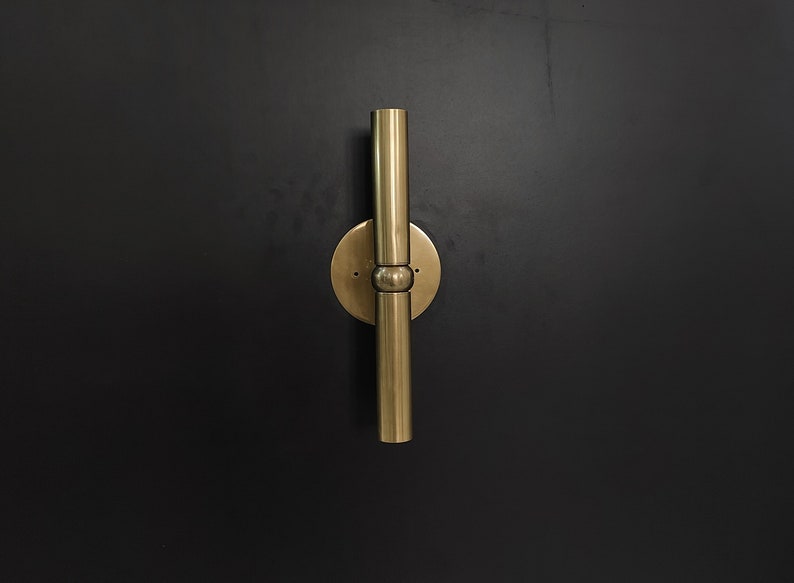 Pair of Raw Brass Modern Line Wall Sconce Mid Century Wall Sconce ...