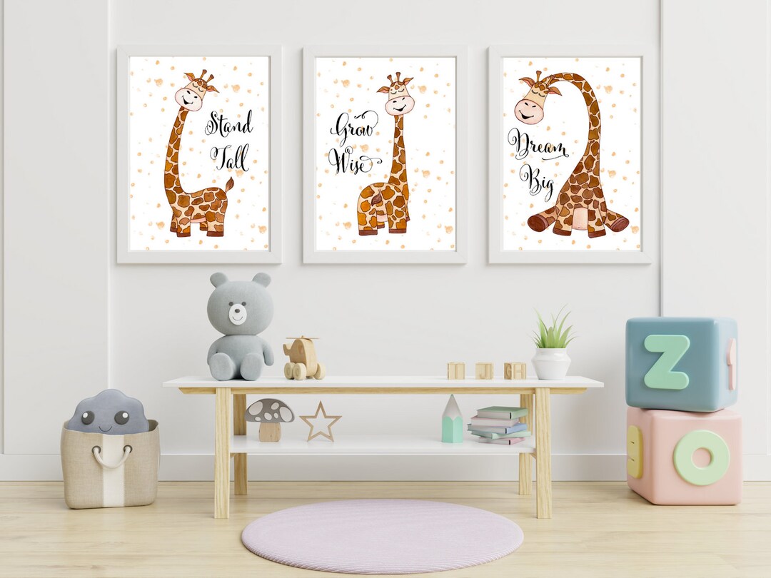 Baby Giraffe Prints With Positive, Print Collection, Education Print ...