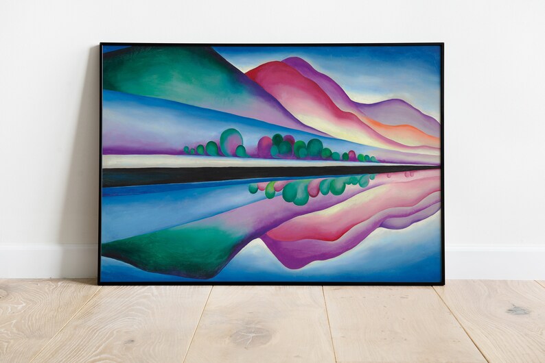 Lake George Reflection by Geordia O' Keeffe/ Canvas Print/ Ready to ...