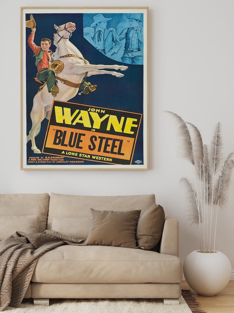 VINTAGE MOVIE POSTER | John Wayne | Blue Steel | Hollywood Classic ...