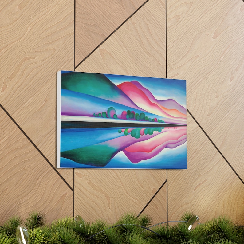 Lake George Reflection by Geordia O' Keeffe/ Canvas Print/ Ready to ...