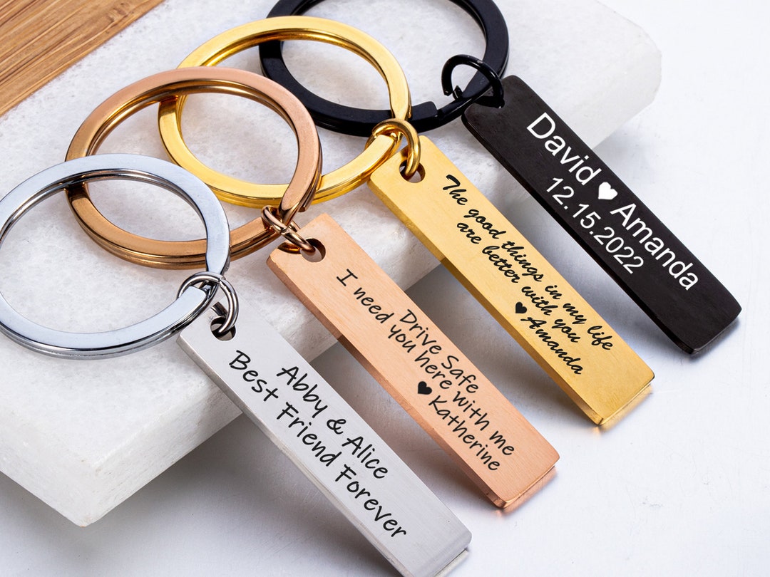 Personalized Keychain Engraved Keychain Stainless Steel Keychain Drive ...
