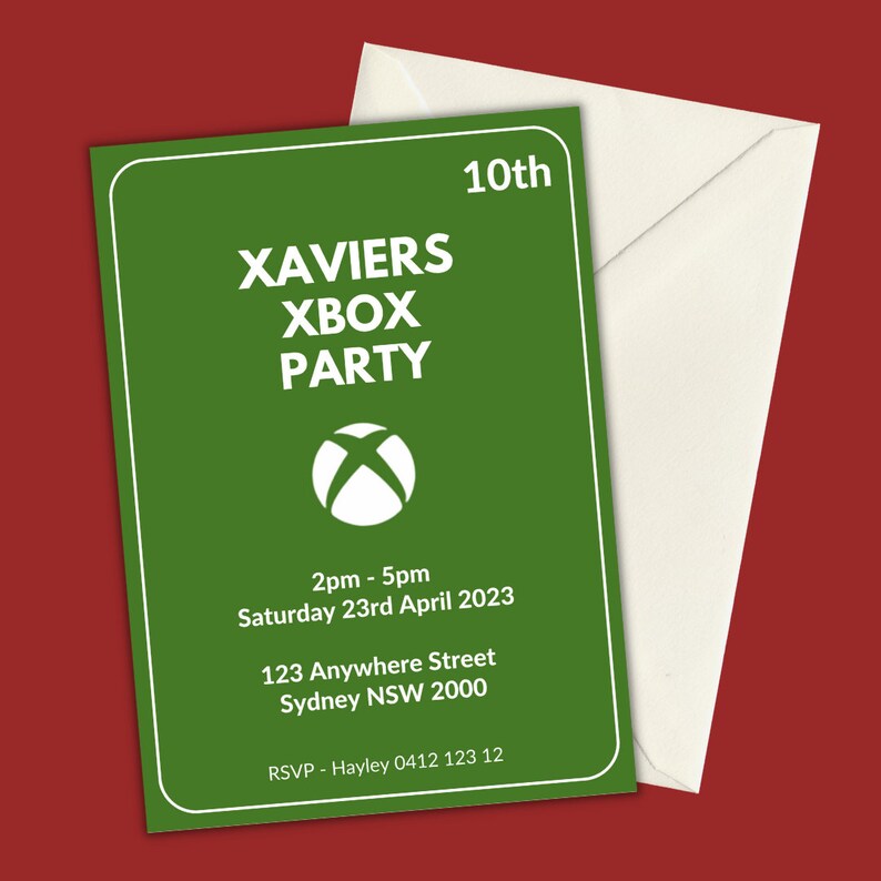 XBOX Gift Card Birthday Party Invitation Gamer, Teens, Kids, Party ...