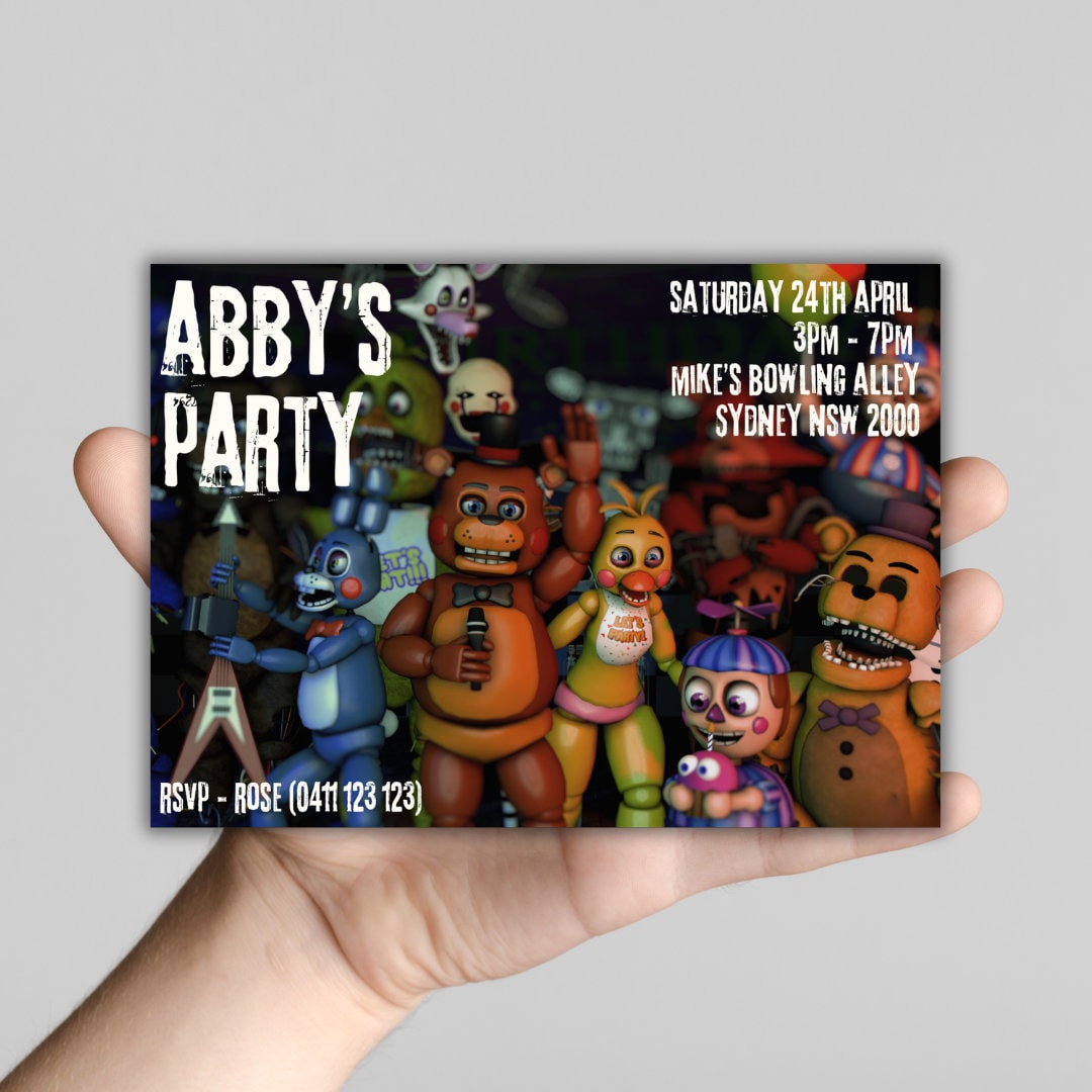 Five Nights at Freddy's Inspired Birthday Invitation (FNAF) - Etsy