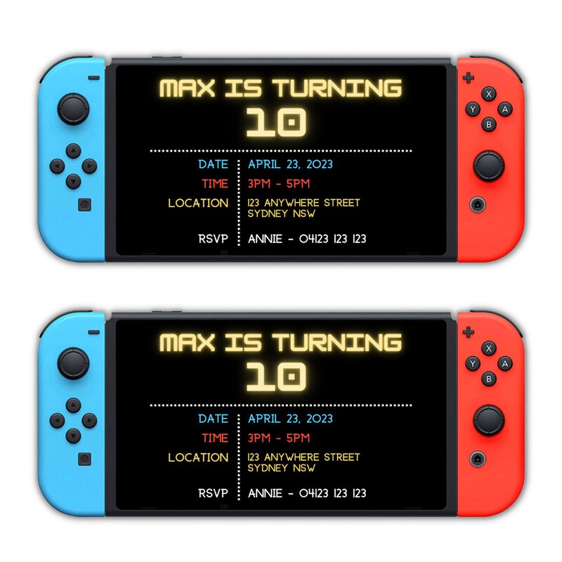 Nintendo Invitation - Etsy