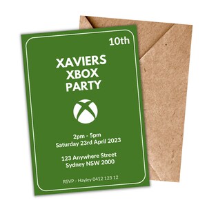 XBOX Gift Card Birthday Party Invitation - Gamer, Teens, Kids, Party ...