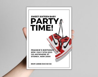 Sneaker Head - Jordan Lover - Shoe Box - Birthday Invitation - Fully ...