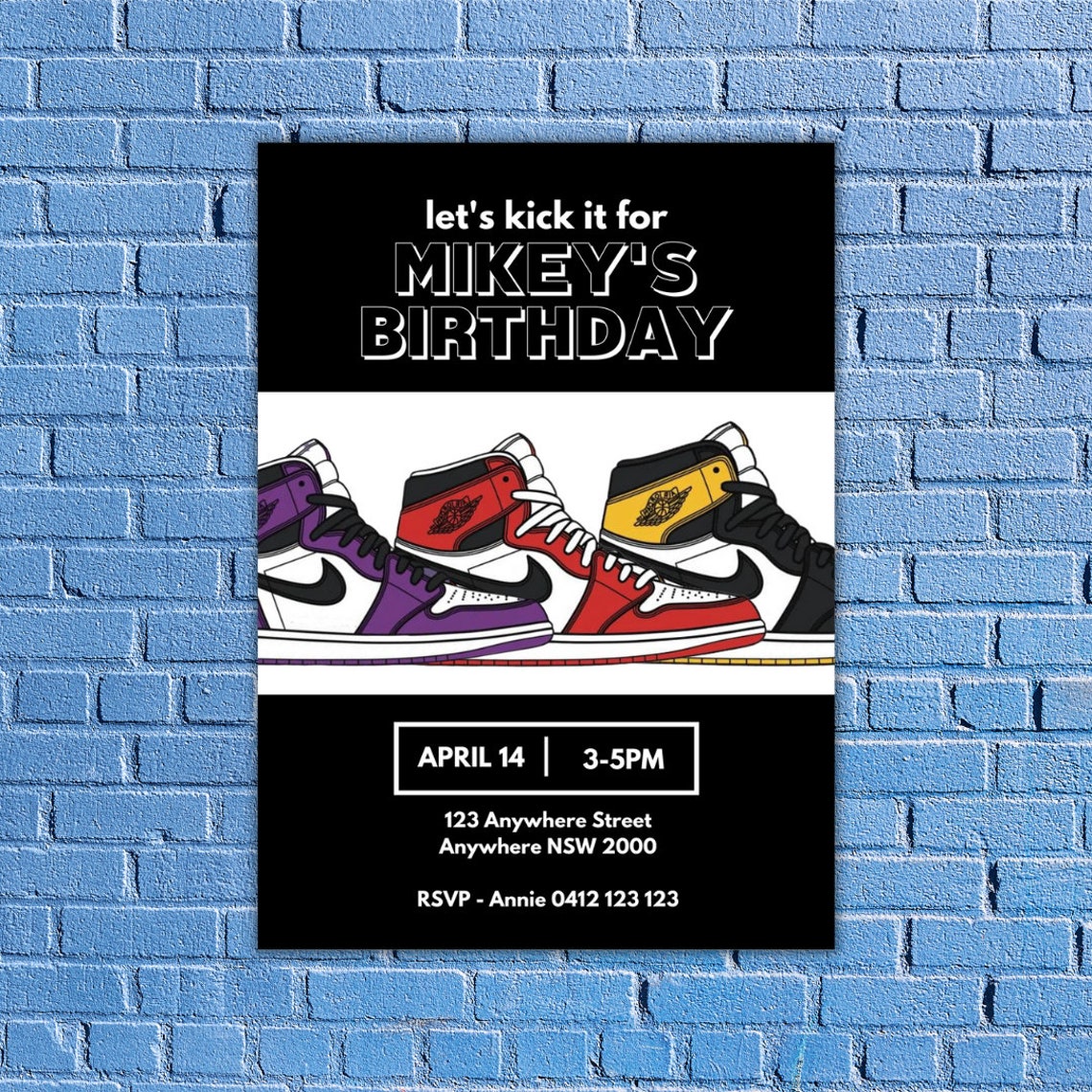 Air Jordan Theme Birthday Party Sneakerheads Digital - Etsy