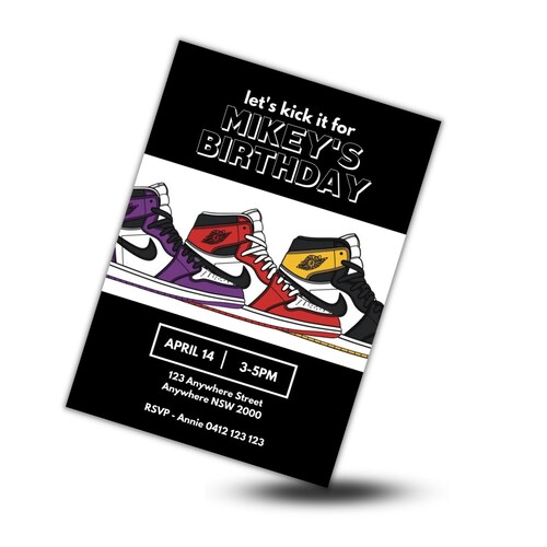 Air Jordan Theme Birthday Party Sneakerheads Digital - Etsy