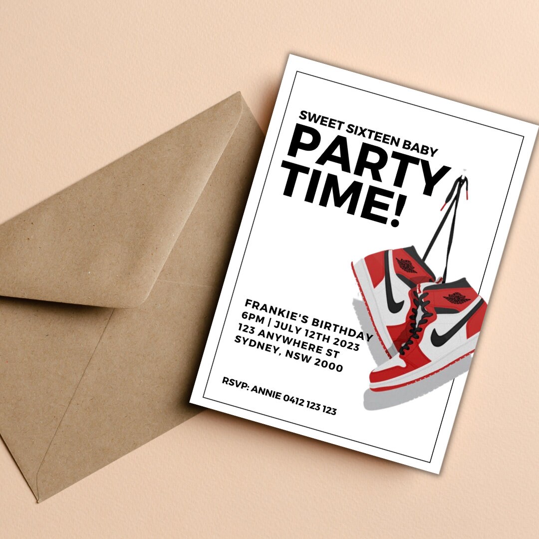 Sneaker Head - Jordan Lover - Birthday Invitation - Fully Editable ...