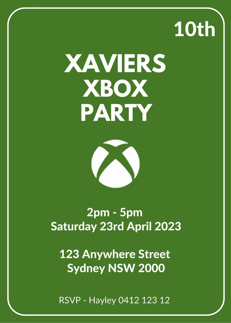XBOX Gift Card Birthday Party Invitation Gamer, Teens, Kids, Party ...