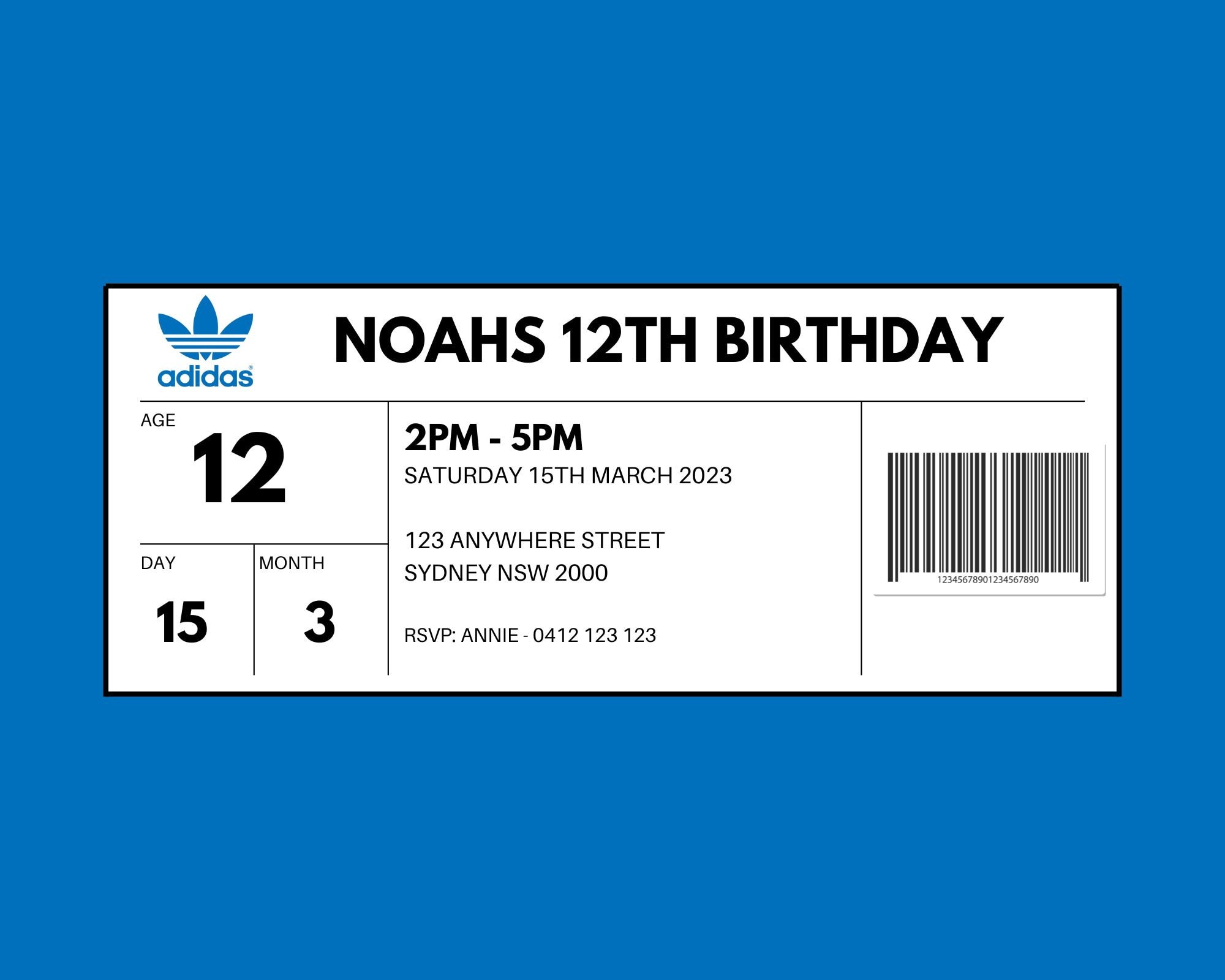 Adidas Theme Party Invitation Printable Instant Download | atelier-yuwa ...