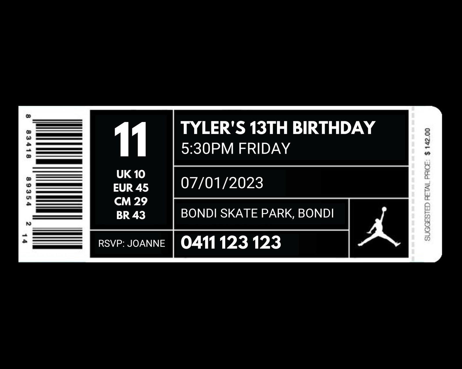 Sneaker Head - Jordan Lover - Shoe Box - Birthday Invitation - Fully ...