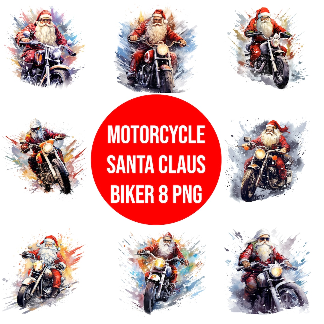 Motorcycle Santa Claus Biker Motorcycle Holiday Shirt - Etsy UK