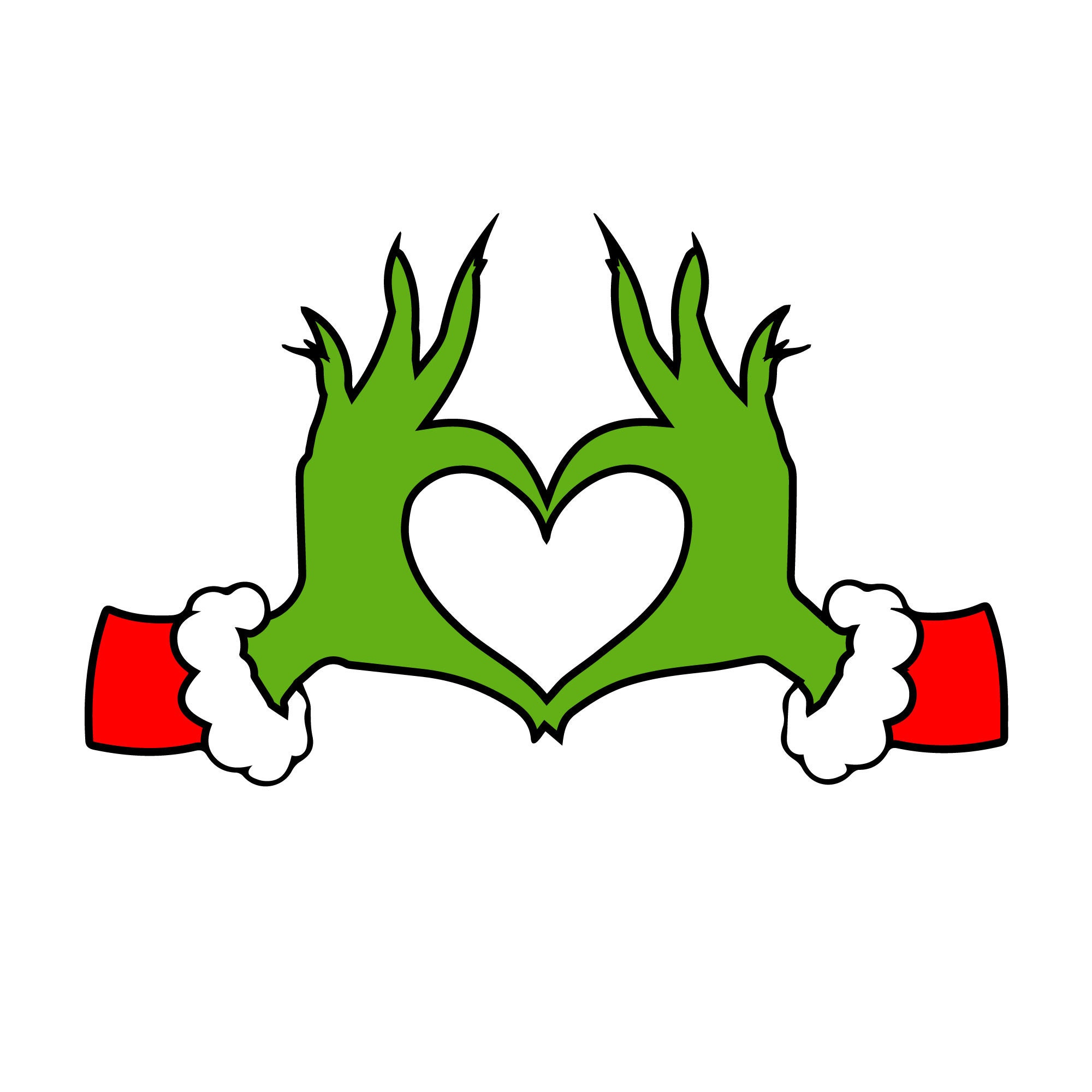Grinch Heart Hands Christmas SVG & PNG Funny Santa Christmas - Etsy ...
