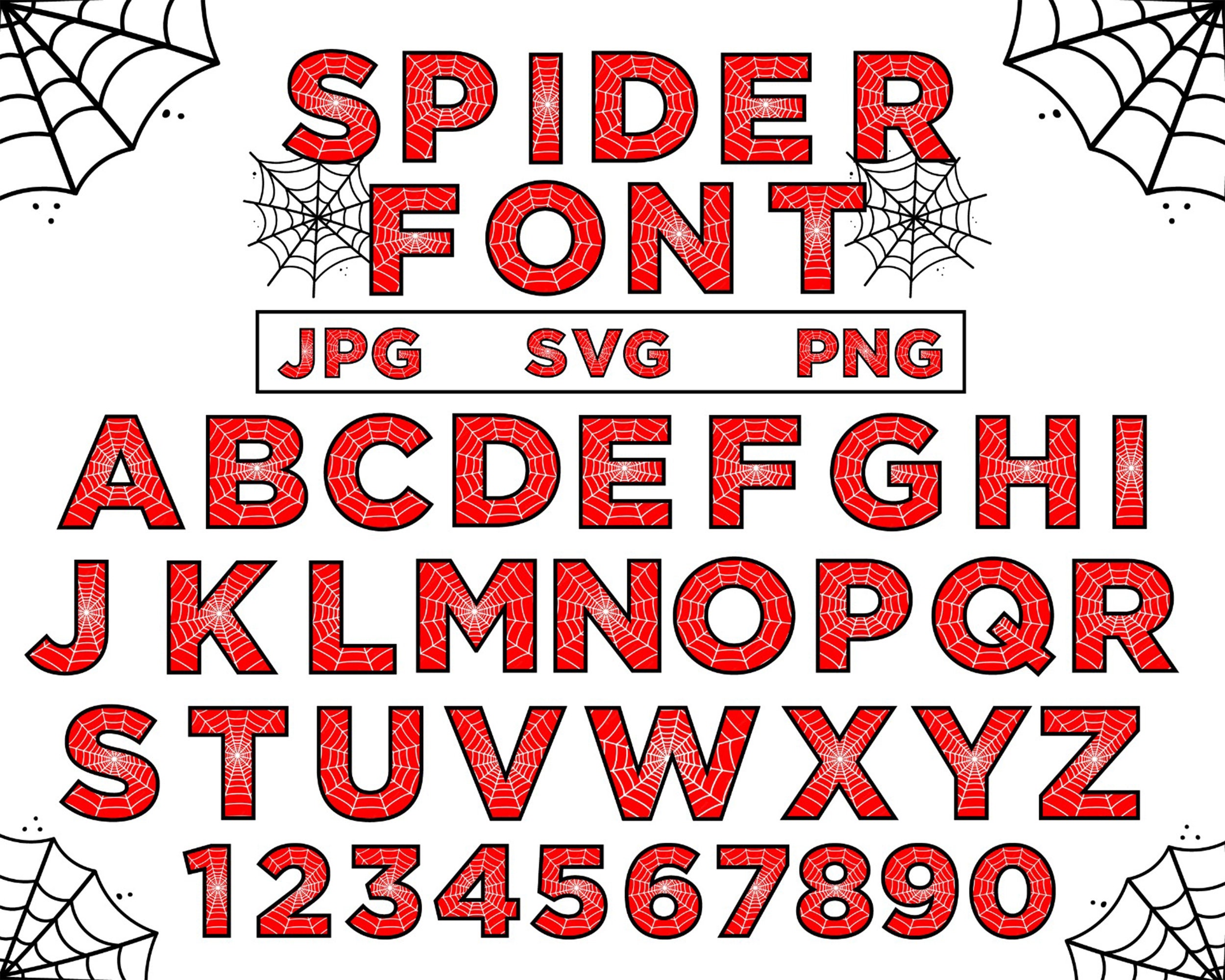 Spider Font SVG Spider Alphabet SVG Bundle Web Font Spider - Etsy Ireland