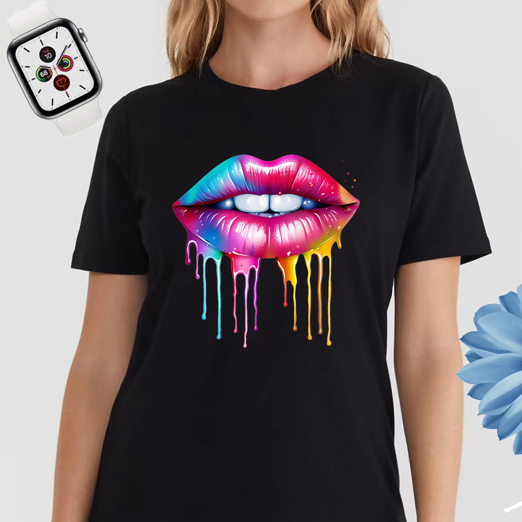 15 Drippy Lips Clipart Bundle Love Png Multi Color Lips - Etsy