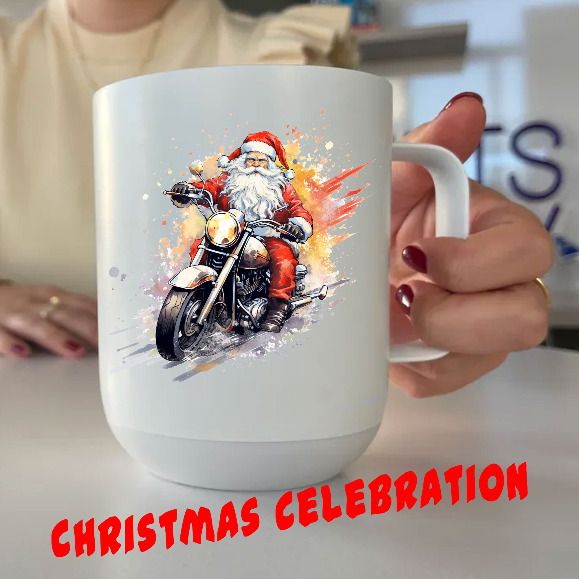 Motorcycle Santa Claus Biker Motorcycle Holiday Shirt - Etsy UK