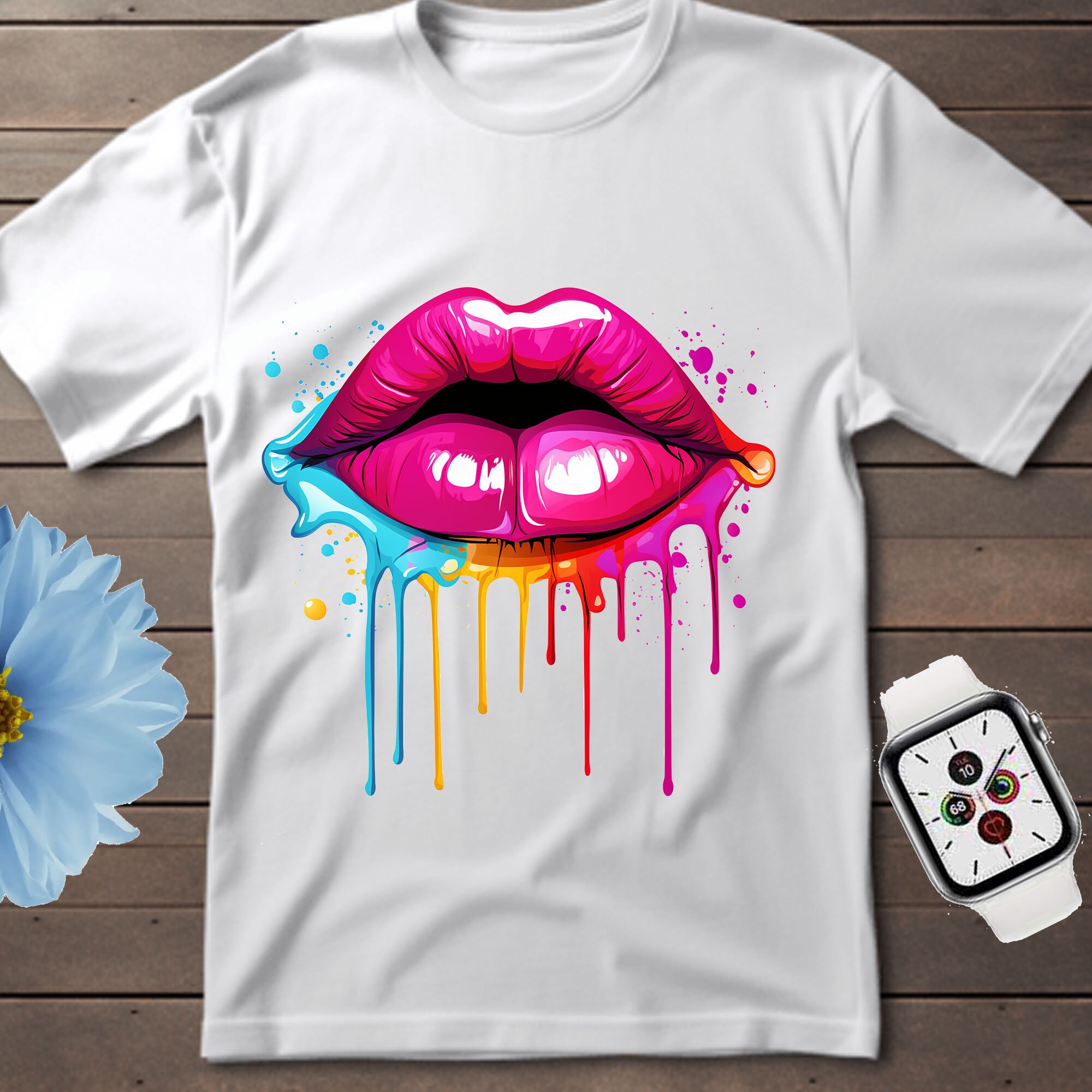 15 Drippy Lips Clipart Bundle Love Png Multi Color Lips - Etsy