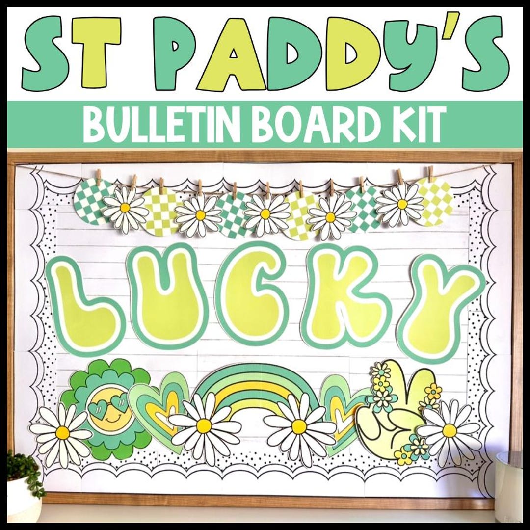 St Patrick's Day Bulletin Board Kit | Lucky | Seasonal | Bulletin Board ...