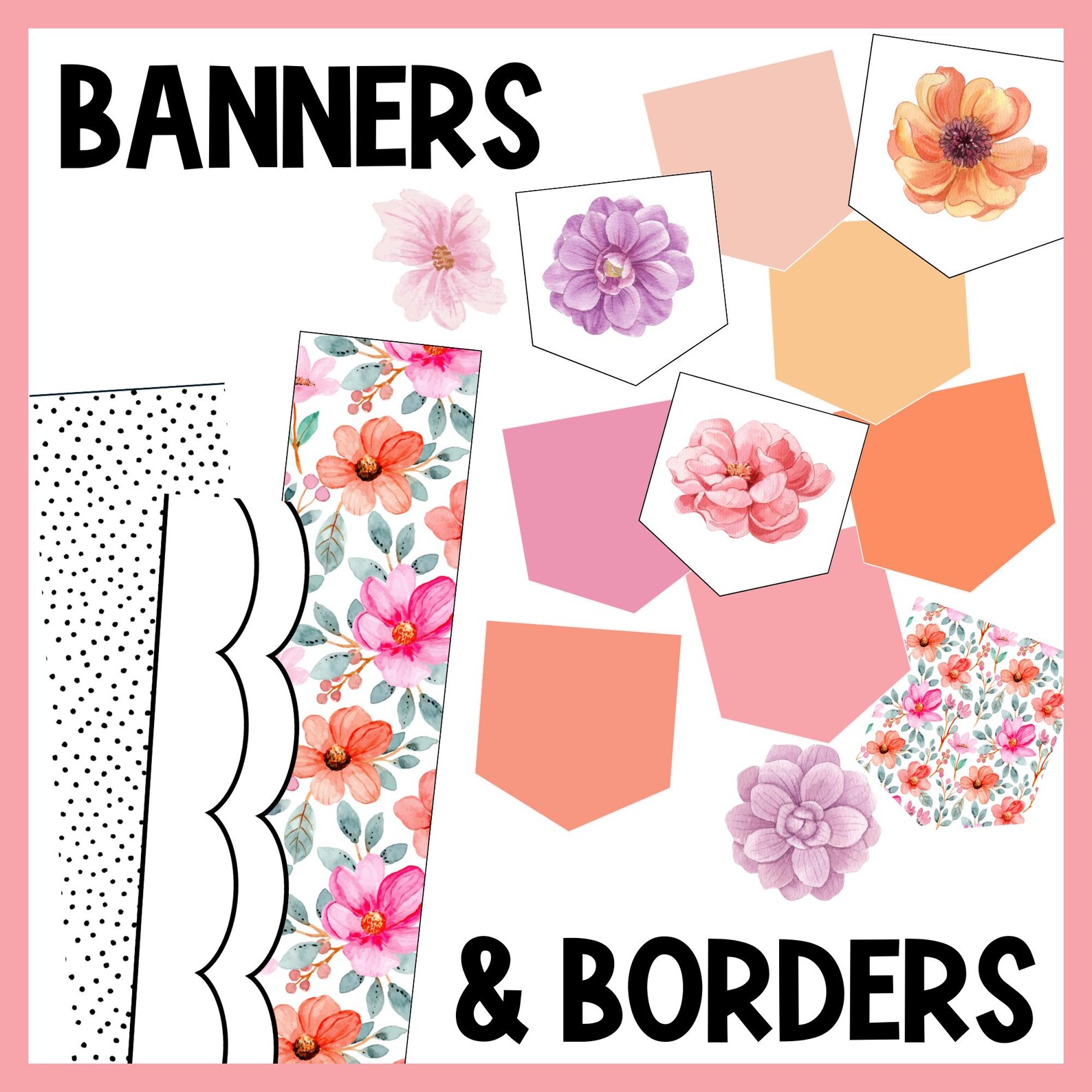Spring Classroom Bulletin Board Kit | Floral Decor (digital Download ...