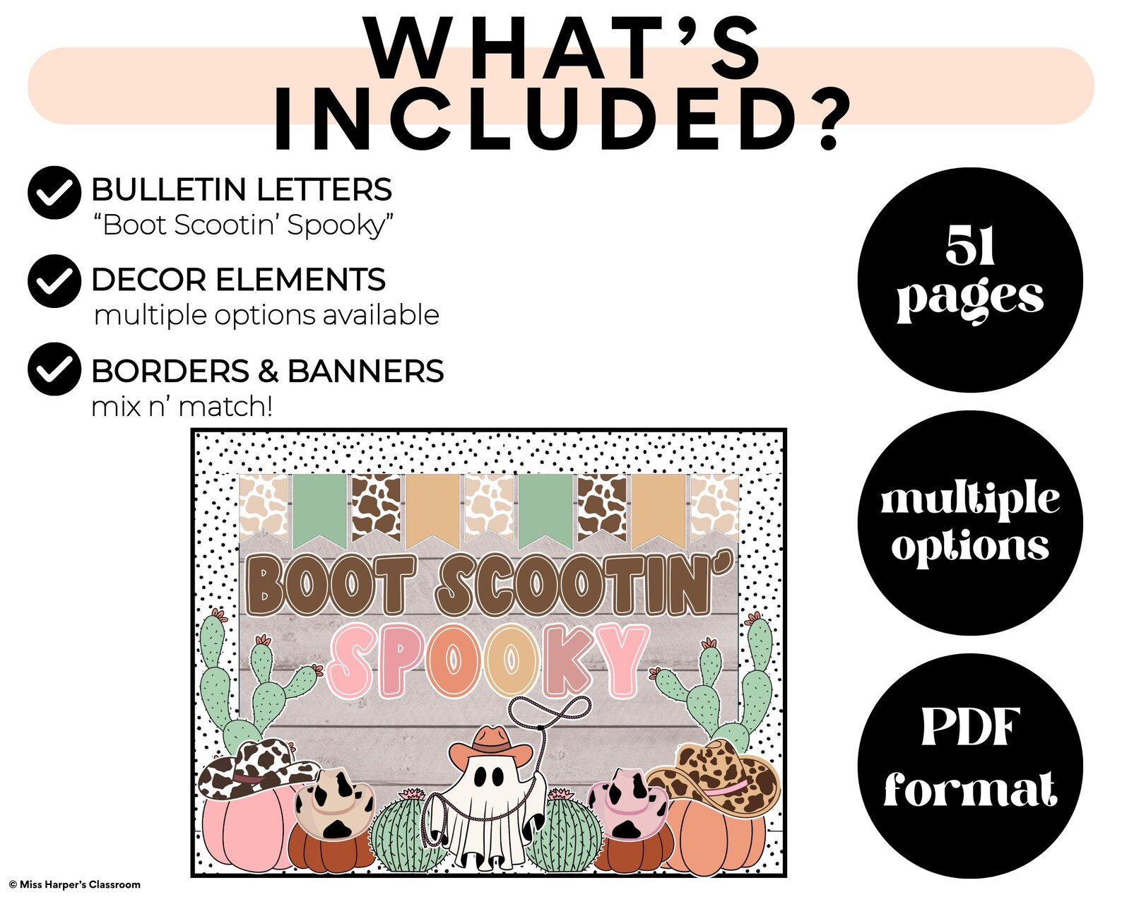 Howdy Halloween Bulletin Board Kit | Boot Scootin' Spooky | Cowboy ...