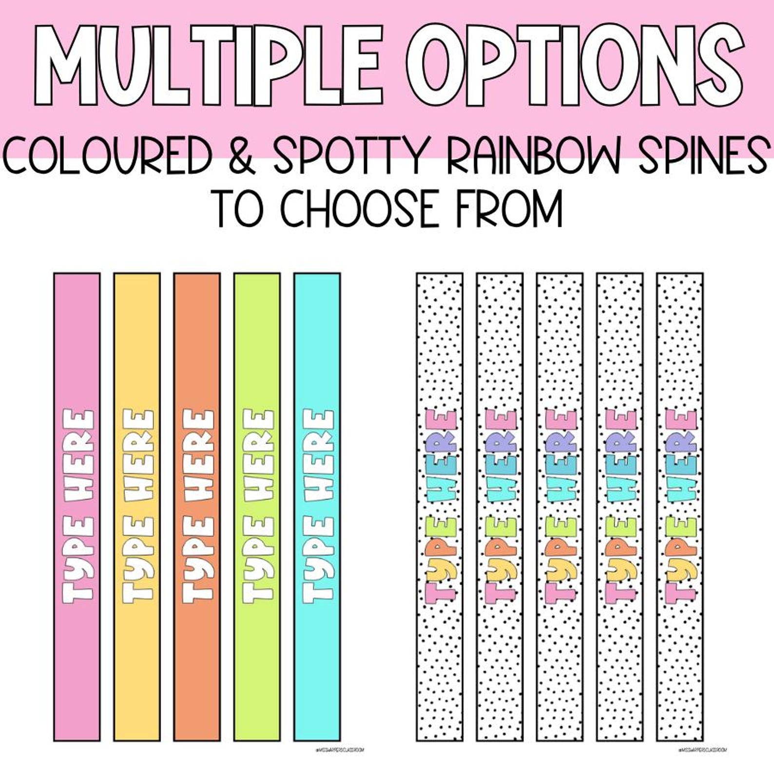 Classroom Binder Covers Template | Spotty Rainbow | Editable ...