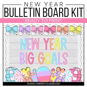 New Year Bulletin Board Kit | New Year Big Goals | Bulletin Decor ...