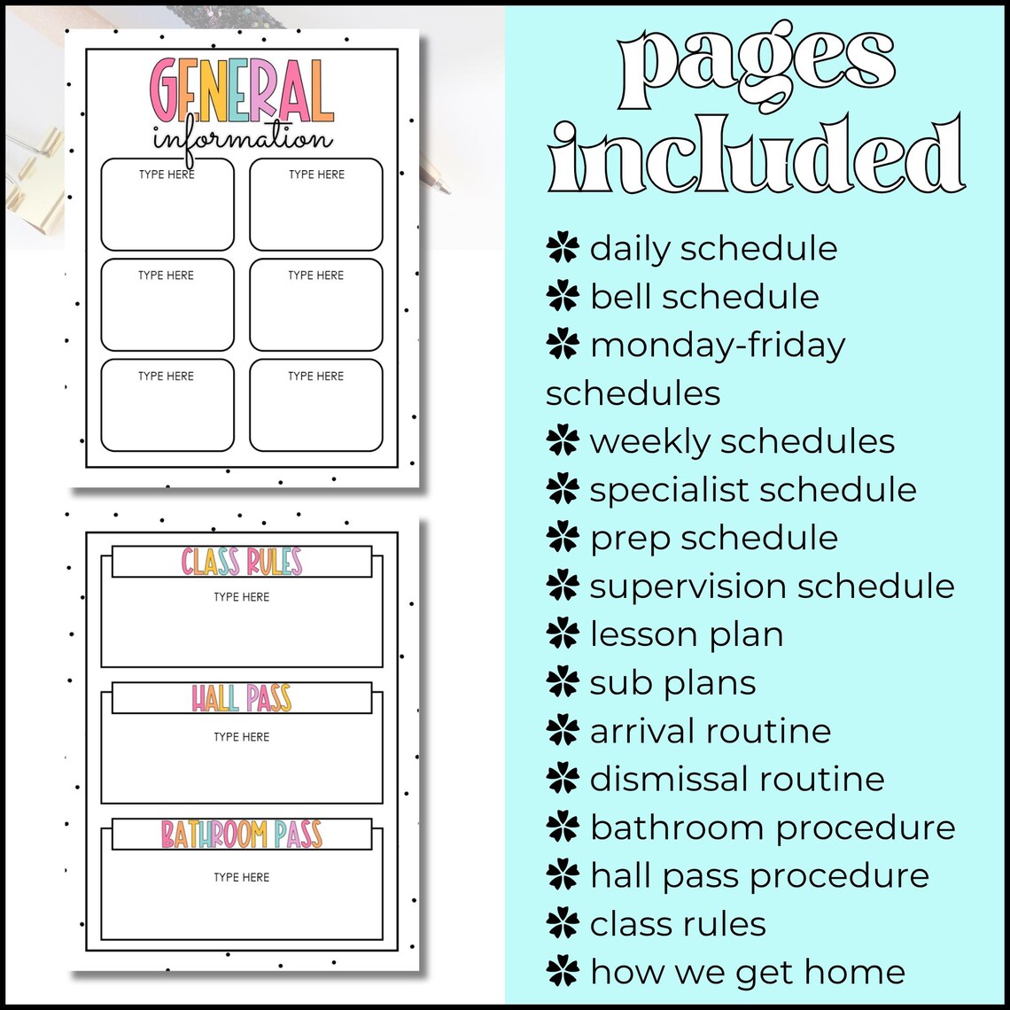 Substitute Binder Template | Editable | Classroom Management | To-do ...