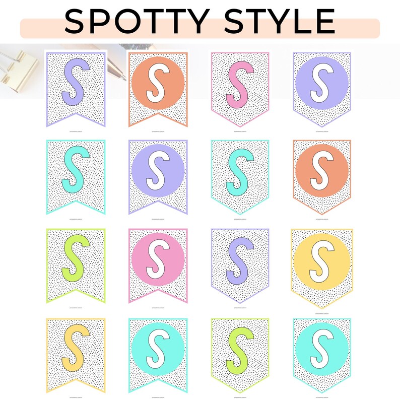 Bunting Letters & Welcome Banner | Editable | Spotty Rainbow ...