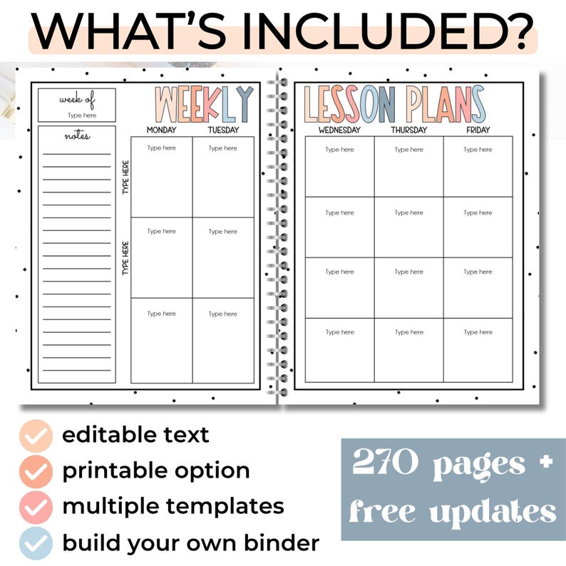 Teacher Lesson Planner Template | Calendar | EDITABLE | 2025-2026 ...