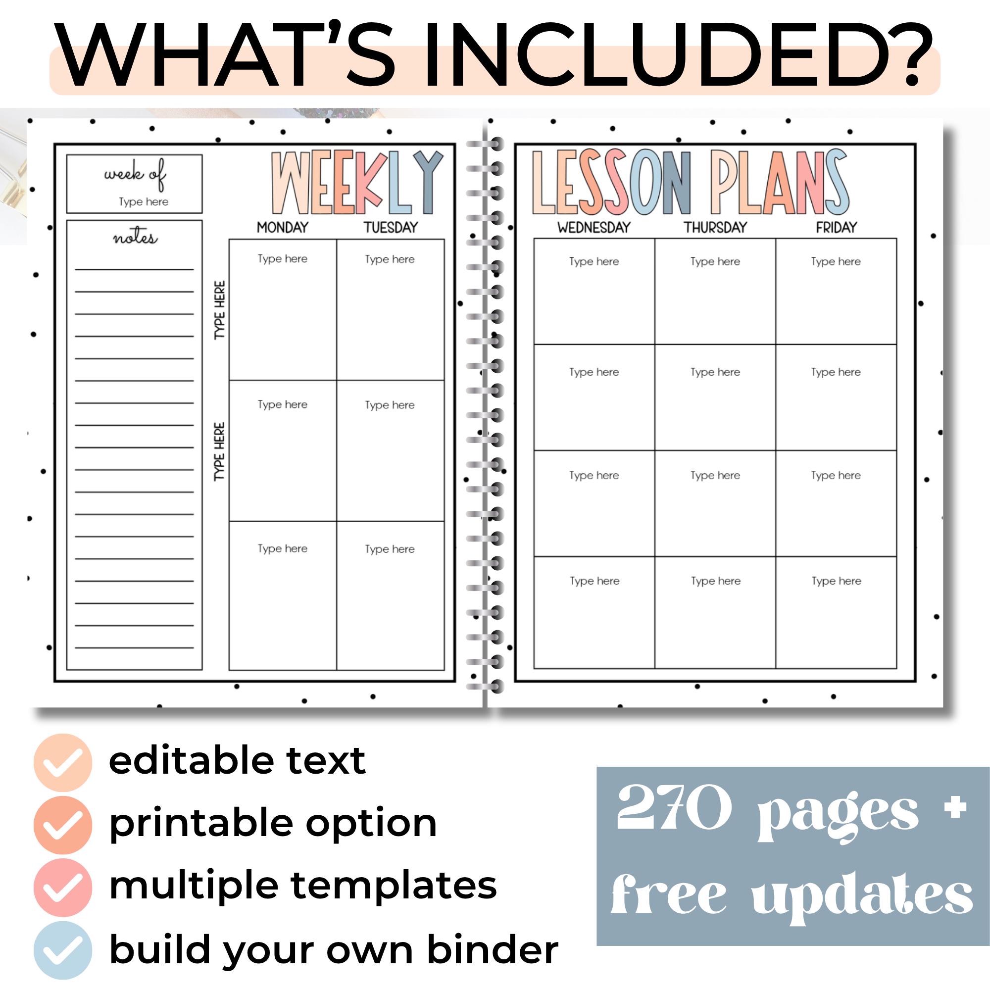 Teacher Lesson Planner Template | Calendar | EDITABLE | 2025-2026 ...