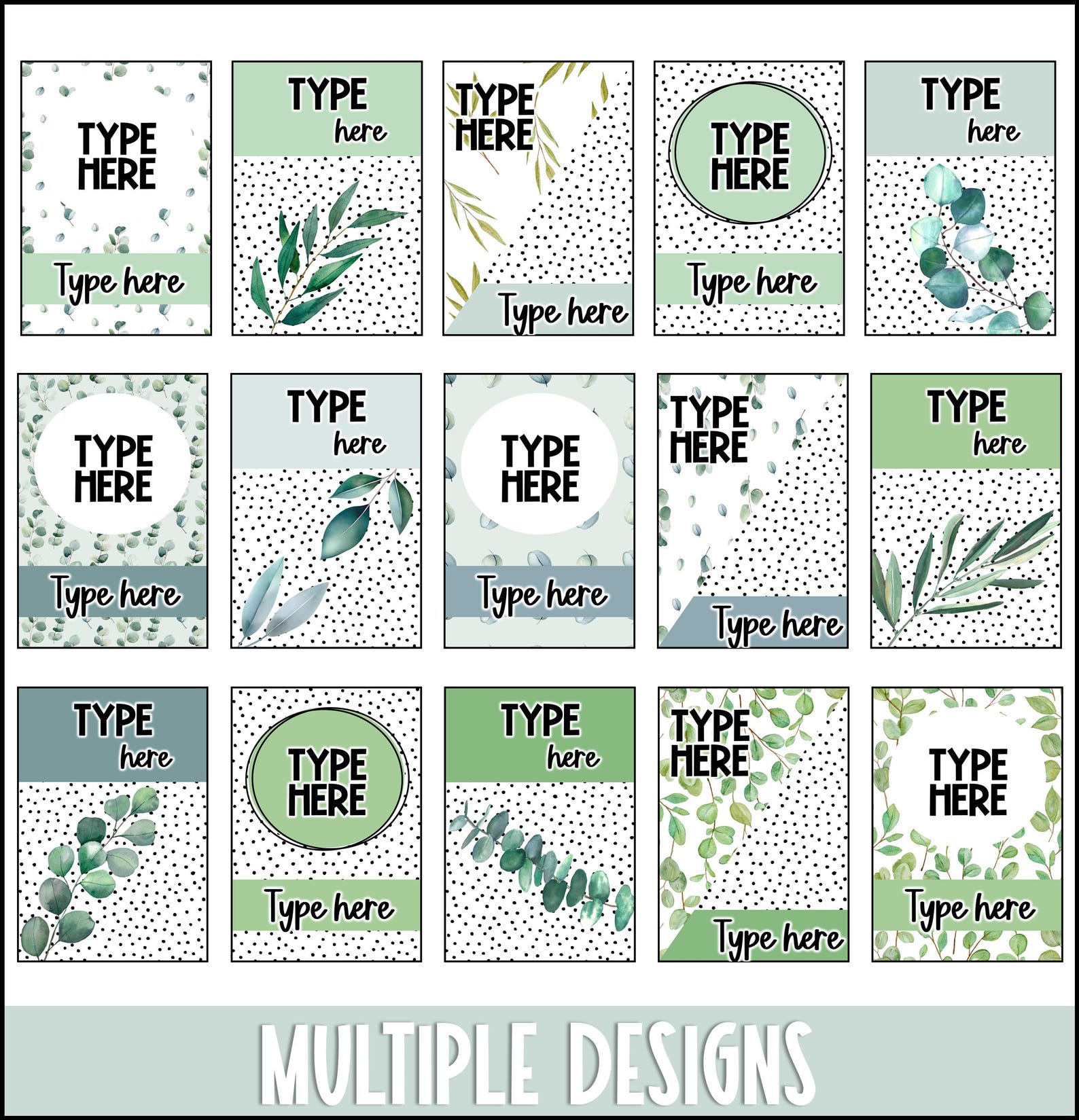 Binder Covers and Spines BOTANICAL Editable Teacher Back to School ...